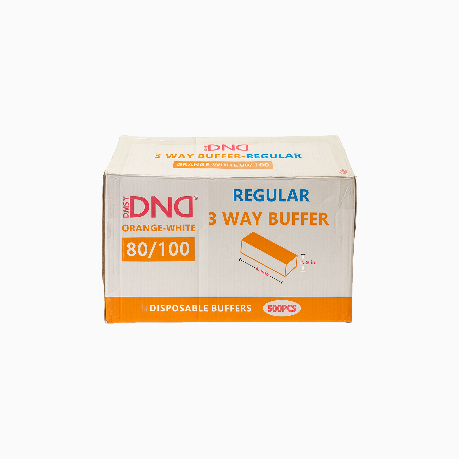 DND Buffer 3 Way Orange White 80/100 – iNAIL SUPPLY