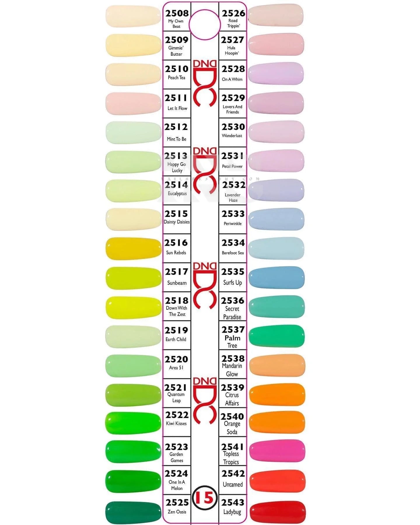 DND DC Color Sample Chart 15 – iNAIL SUPPLY